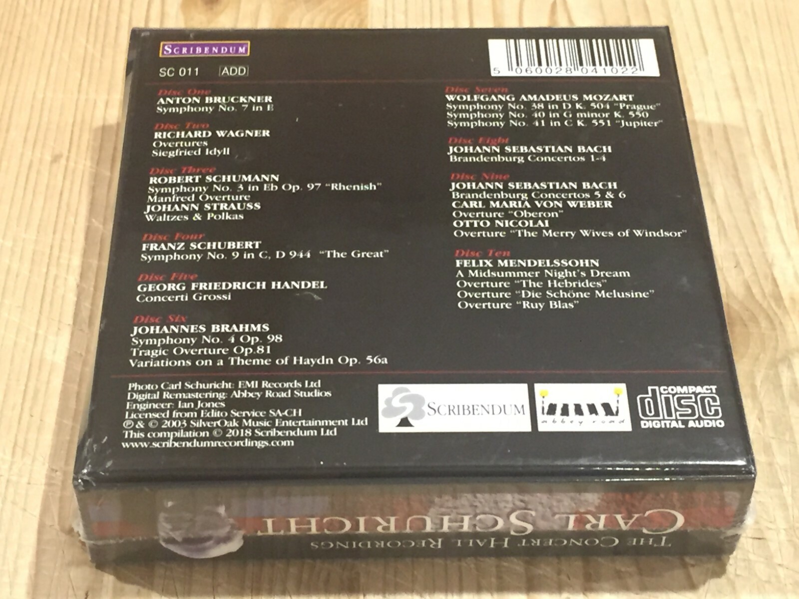 CARL SCHURICHT The Concert Hall Recordings SCRIBENDUM 10 CD BOX NEW SEALED | eBay