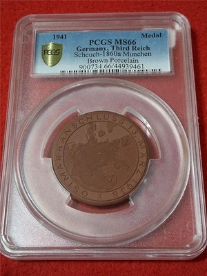 German 1941 Third Reich PCGS MS66 Brown Porcelain EAST MARK Sch-1860a # ...