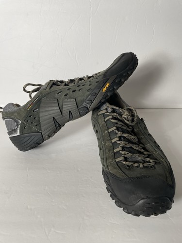 Merrell Intercept Low Shoes Mens Size 11 Black Gray Vibram Trail Hiking ...