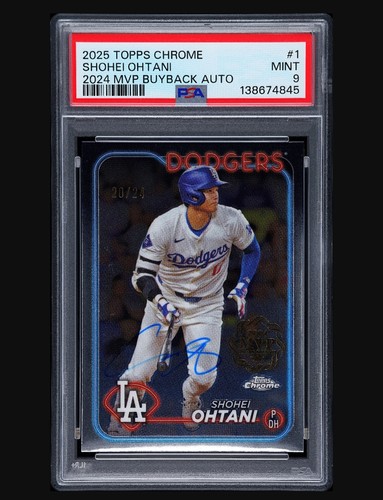 2025 Topps Chrome Shohei Ohtani Auto /24 PSA 9 MINT #20/24 On-Card ...
