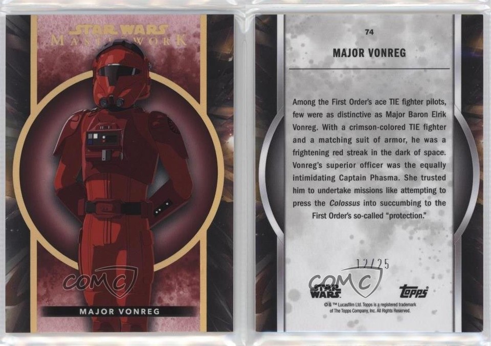2022 Topps Star Wars Masterwork Red 12/25 Major Elrik Vonreg #74 8vc | eBay