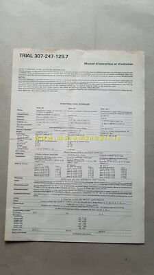 Fantic Motor Trial 307-247-125.7 1989 manuale uso originale francese no ...