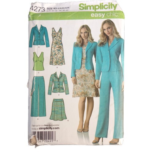 Simplicity 4273 Pattern Misses' Petite Jacket Pants Skirt Dress Top K5 ...
