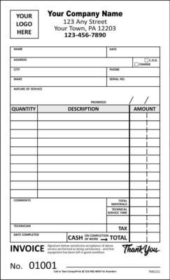 Custom Service Order Forms / 3 Part Carbonless / 4" x 7" / TMG122 | eBay