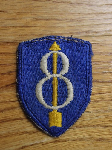 Vintage WWII US Army Patch 8TH Infantry Division Golden Arrow Insignia ...