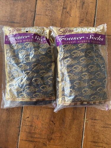 Silkies Vintage Opaque Trouser Socks NWT New 2 Pair Black Classic ...
