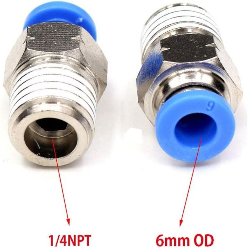 6mm Tube Od Air Line Fittings Push to Connect Fittings Pneumatic ...