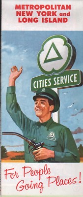 1961 Cities Service Road Map: Metropolitan New York and Long Island NOS ...