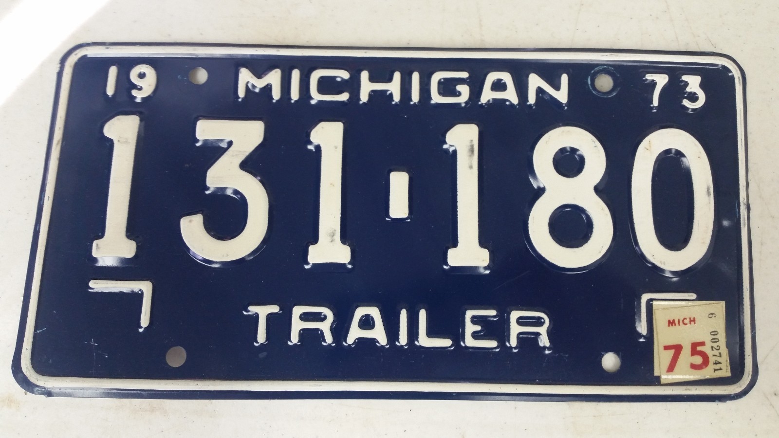 1975 MICHIGAN Trailer License Plate 131-180 | eBay