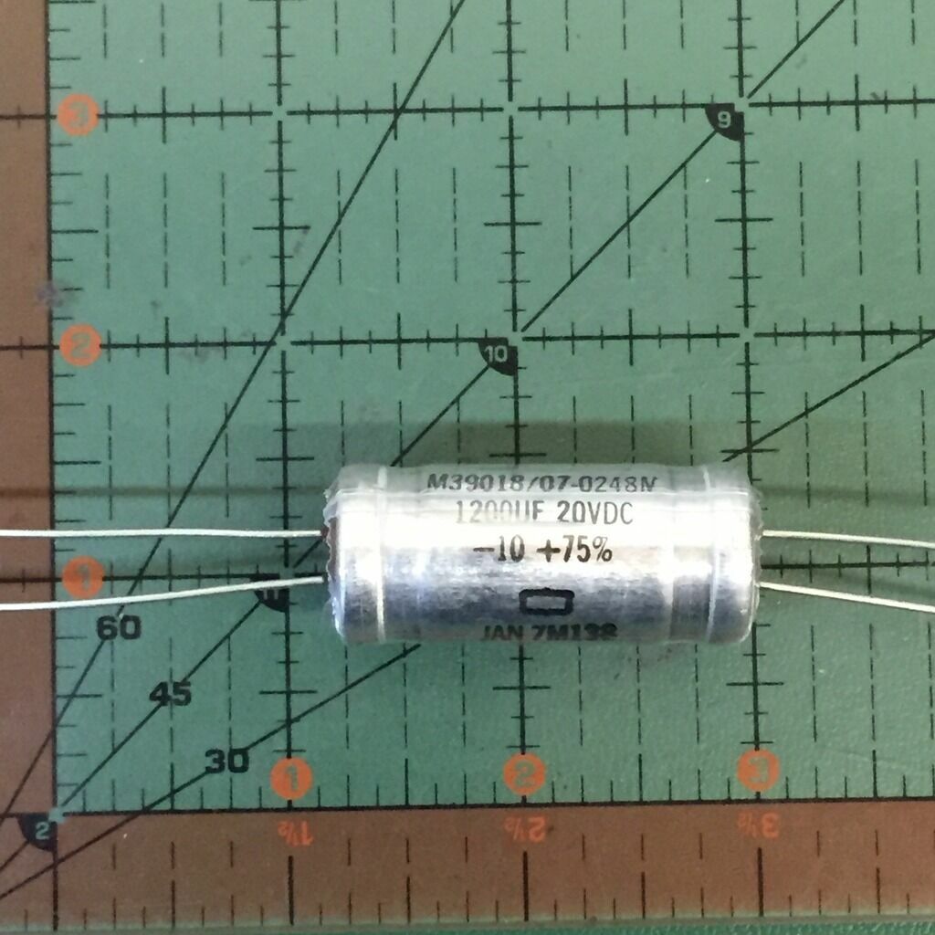 UCC Axial Electrolytic Capacitor 1200uF 20v M39018/07-0248M 4 Leads Mil ...