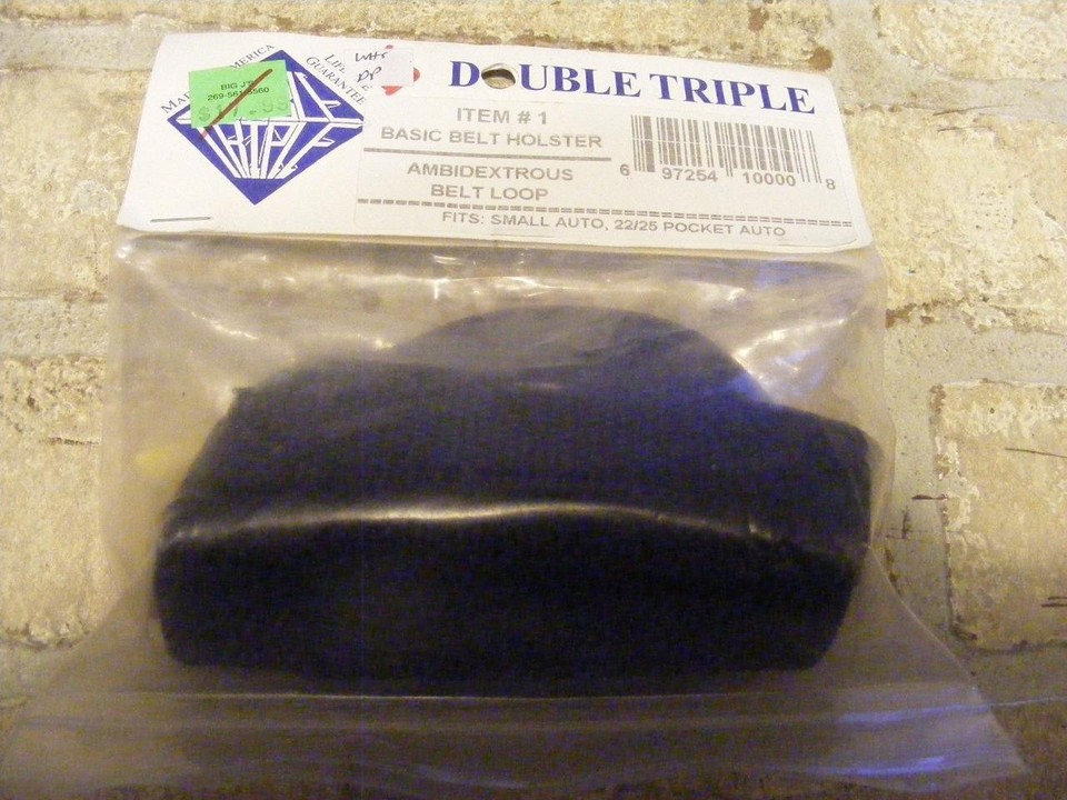 Double Triple Belt Holster Fits Small Handgun Pistols .22 & .25 Pocket ...