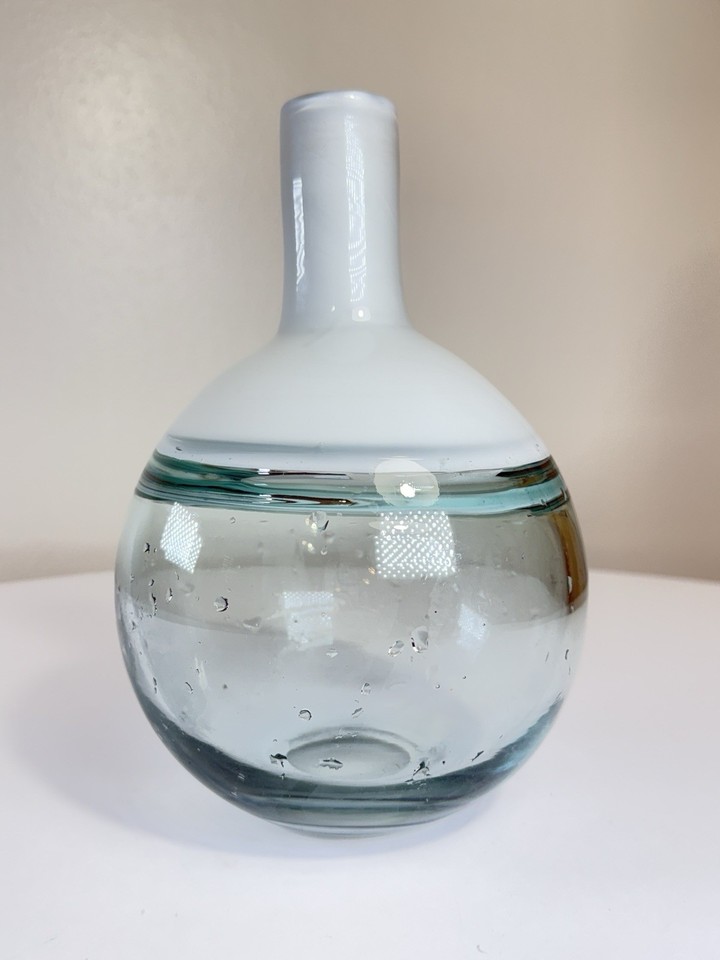 West Elm Vitreluxe Hand Blown 2 tone Glass Vase | eBay