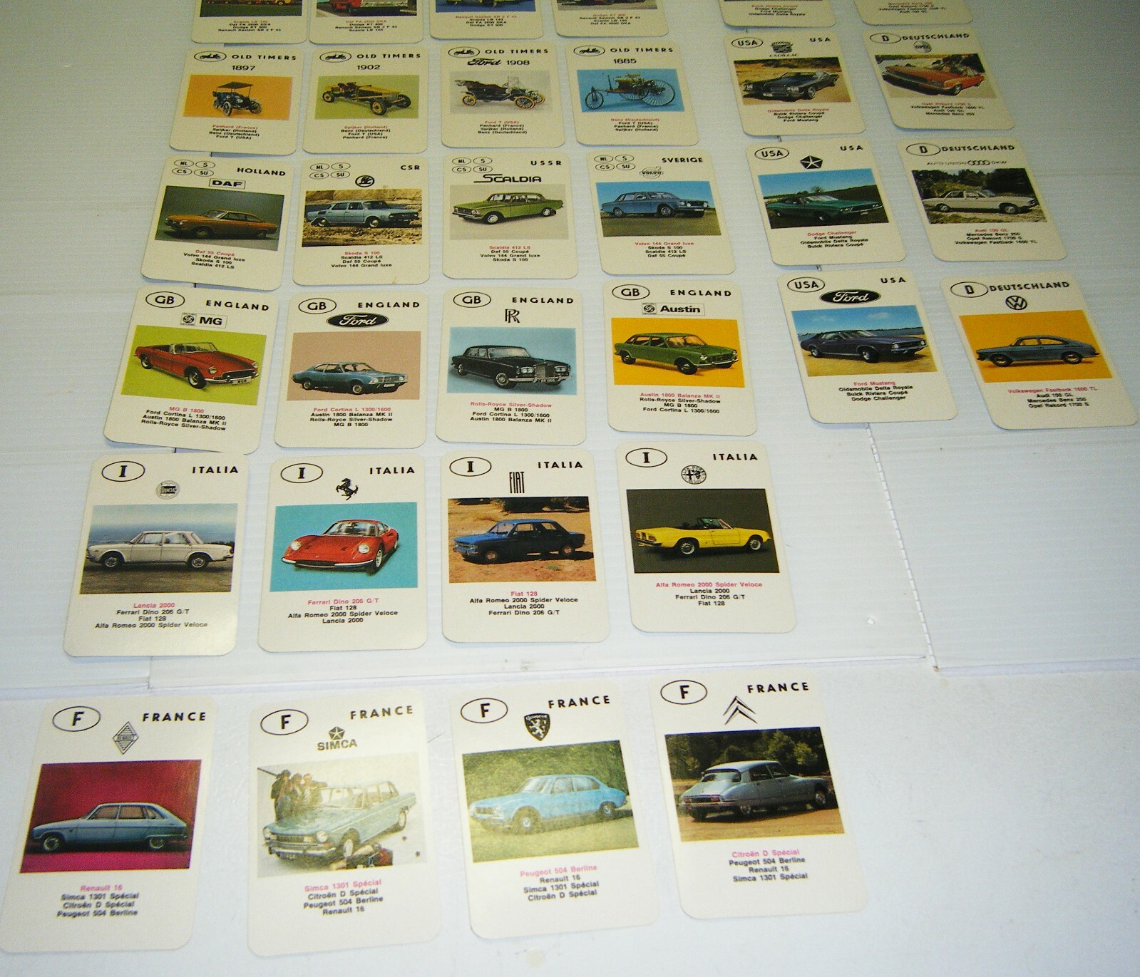 Vintage Rare 1960's Quartet Jeu Des Autos (Car Game) Foreign Car Card ...