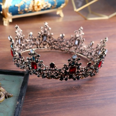 Luxury Queen Red Black Crystal Crown Wedding Bridal Party Pageant Prom ...