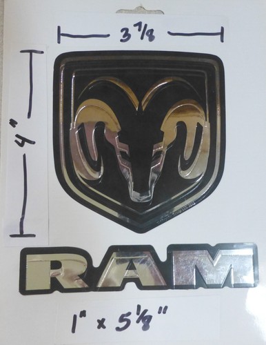 Dodge Ram Logo Chrome Vinyl Decal Sticker car truck hood/rear/trunk ...