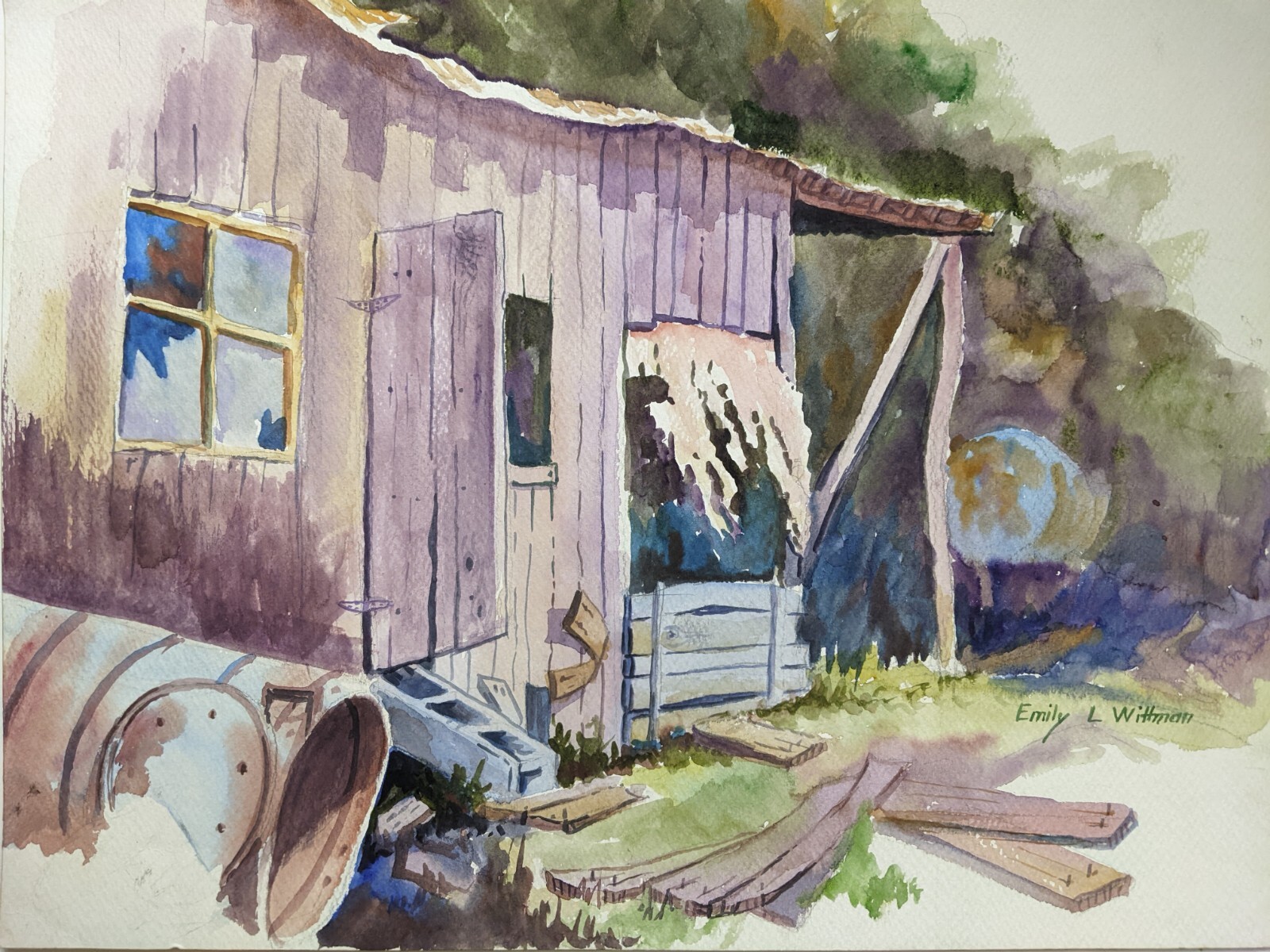 Forgotten Barn/original watercolor painting/20"x15"/Emily L Wittman ...