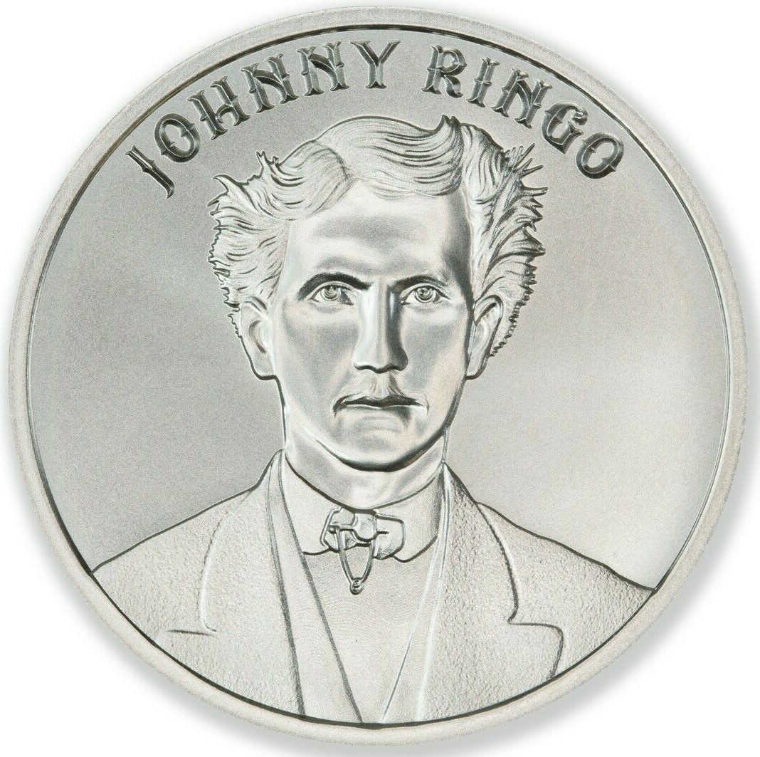 Johnny Ringo 1 oz .999 silver Wild West Legends Gun slinger colt 45 ...