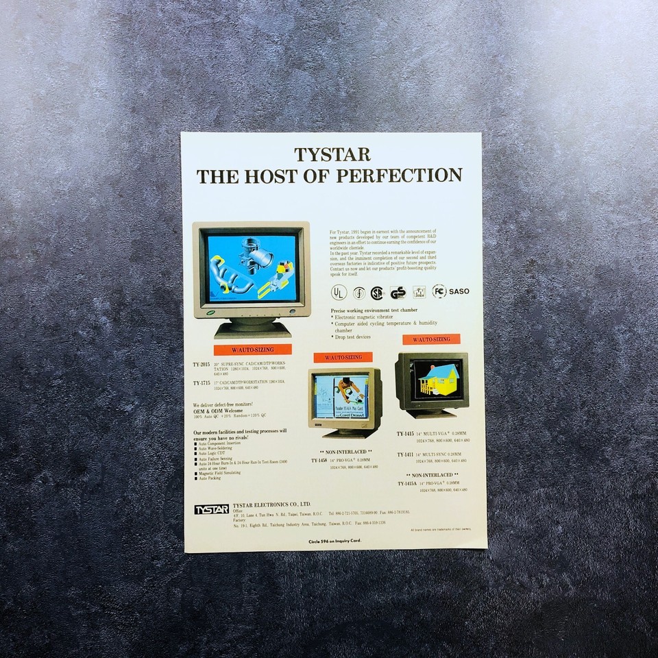 1991 Tystar Electronics Monitors PRINT AD Retro Computers PC Screen | eBay