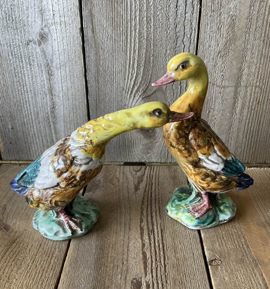 Vintage Mid Century Modern Italy Hand Painted Duck Figurines P Marioni ...