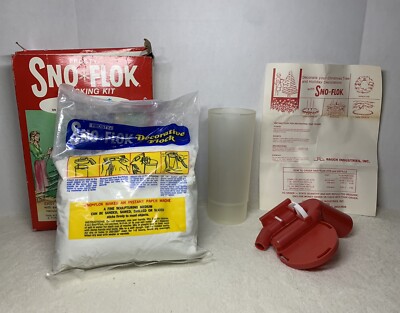 Vintage MCM Frosty SNO FLOK Christmas Tree Fake Snow Full Kit Flocking ...