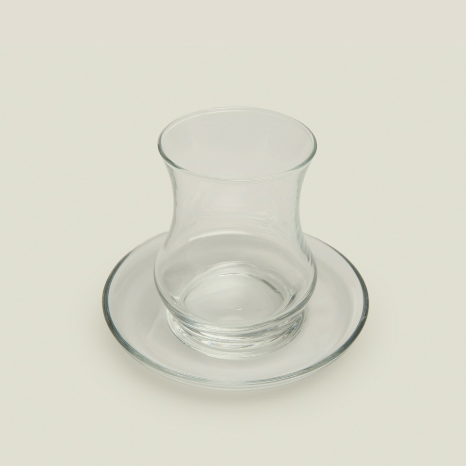 LAV Turkish Tea Glasses with Saucers 12 Pcs, Authentic Teacups Set of 6 ...