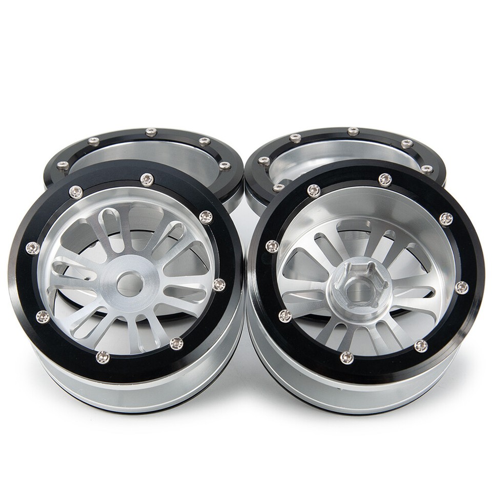 4Pcs 2.2'' Metal Beadlock Wheel Rims for 1:10 RC Crawler AXIAL Wraith ...