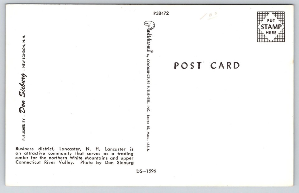 Lancaster New Hampshire~Main Street~Rialto Theatre~Records Store~1950s ...