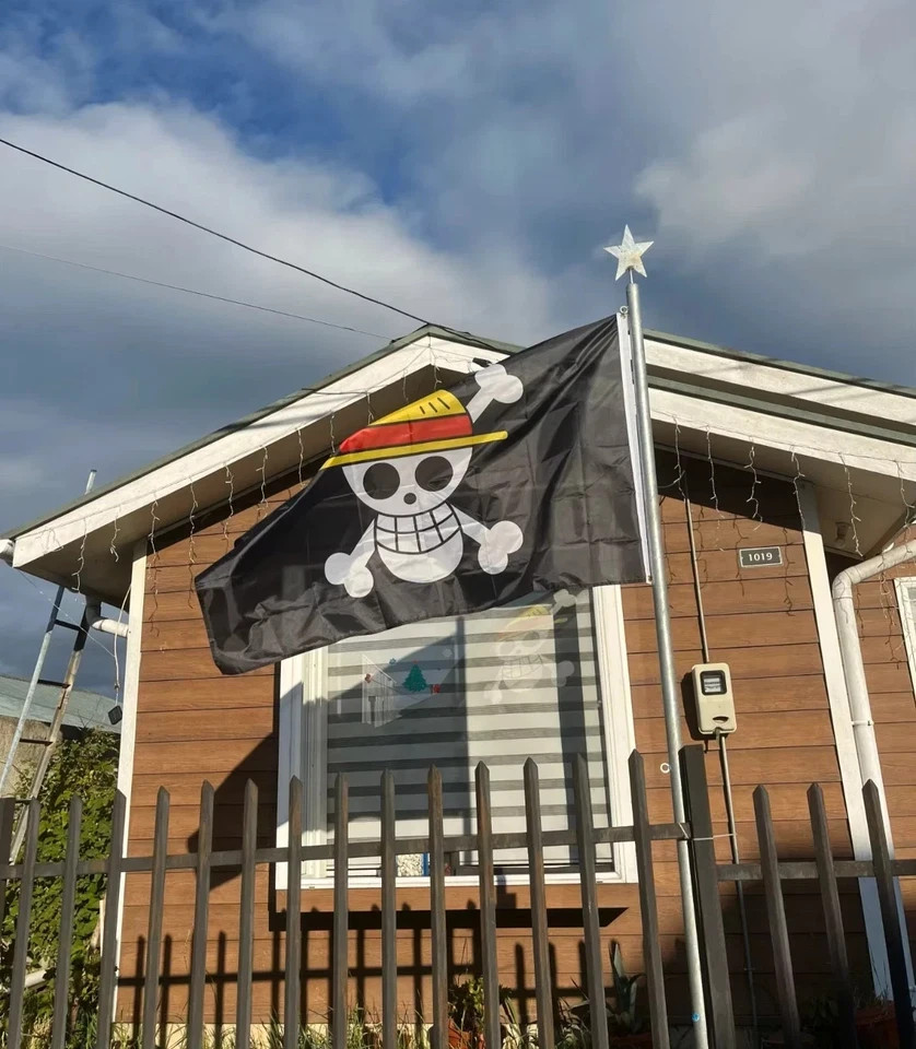 3x5 Ft One Piece Luffy's Straw Hat Pirate Flag High Quality Polyester ...