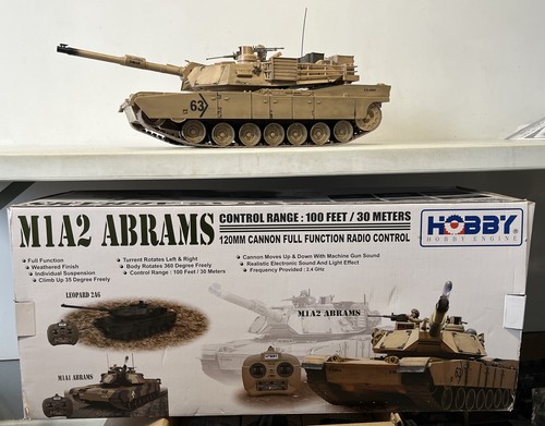 Hobby Engine M1A2 Abrams Weather Finished Military Tank 1/16 Remote ...