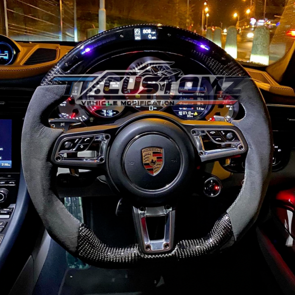 Porsche Carbon Fiber LED Steering Wheel Fit 2013+ Porsche Cayenne Macan ...