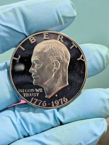 1976 S Type 2 Eisenhower IKE Proof Dollar Clad Coin $1 US Coin Copper ...