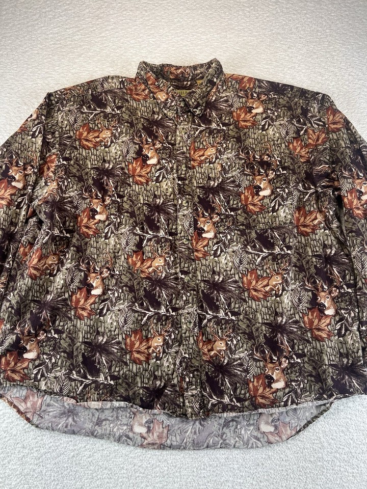 Field Tested Outdoor Life Camo Shirt Mens 2XL Long Sleeve Button Deer ...