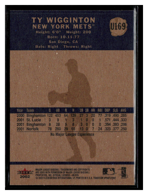 2002 Fleer Tradition Update #U169 Ty Wigginton | eBay