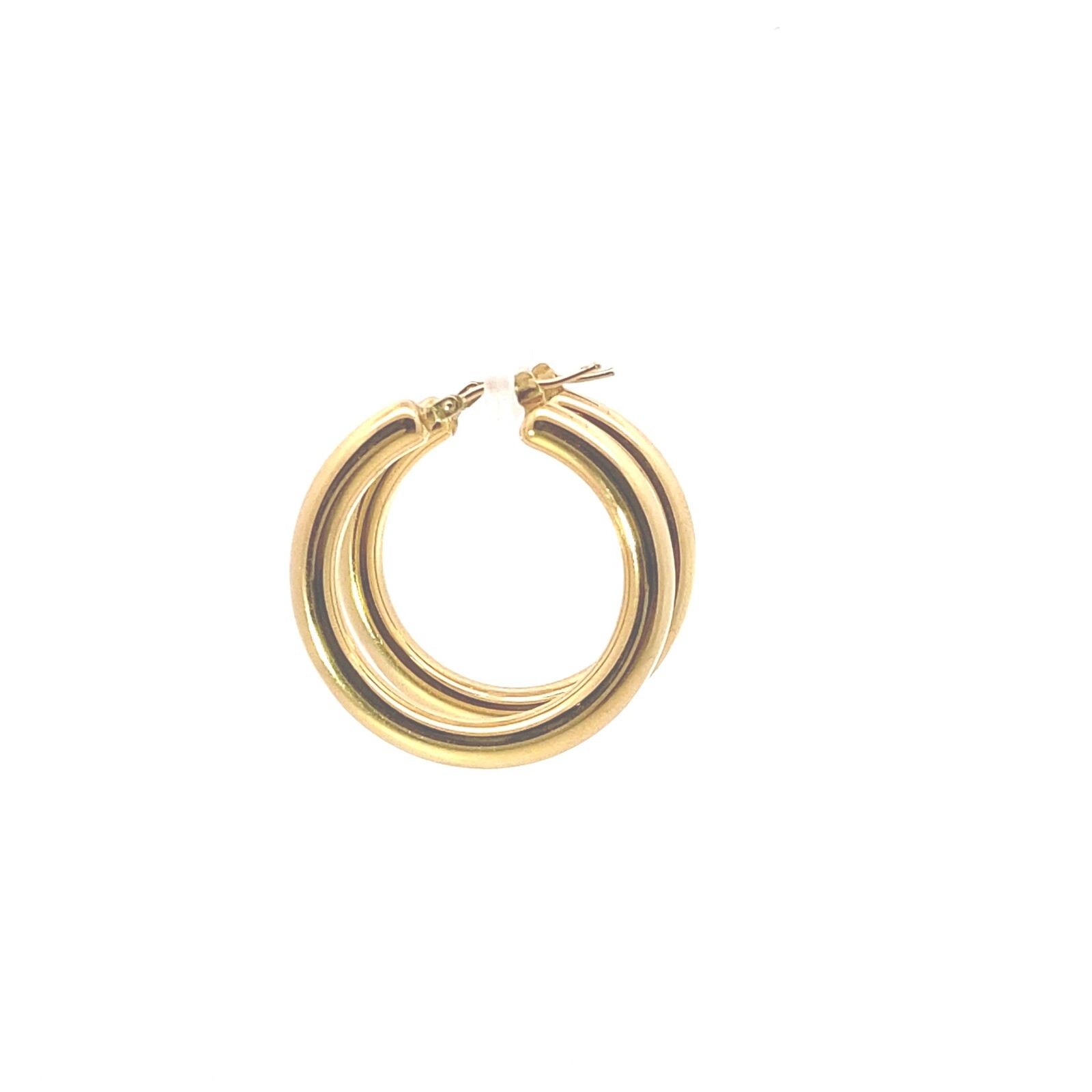 Estate 18k Yellow Gold Polished 5mm Large Thick Hoop Loop Earrings ...