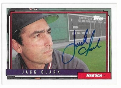 JACK CLARK Autographed Signed 1992 Topps Baseball card #207 Boston Red ...