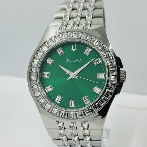 Bulova Men's Phantom Green Dial Crystal Stainless Steel Silver 42mm ...