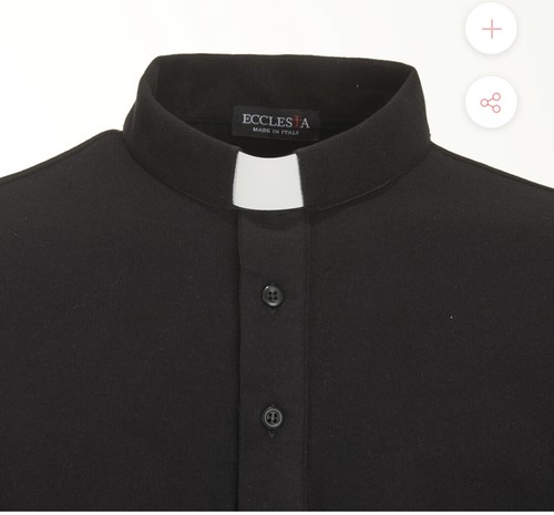 CLERGY SWEATER CATHOLIC PRIEST POLO LONG SLEEVE 100% FLANNEL COTTON ...