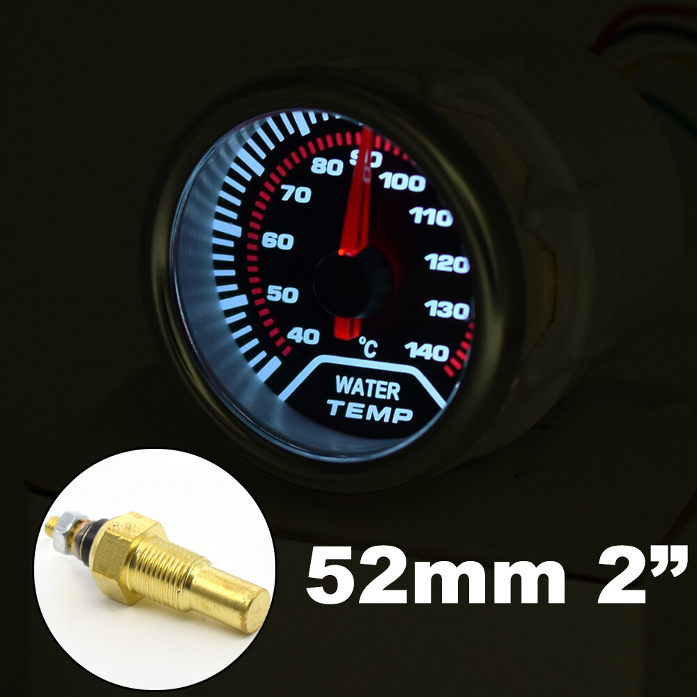 Universal 52mm Water Temp Gauge W/ Sensor Car Auto Meter LED Mechanical ...