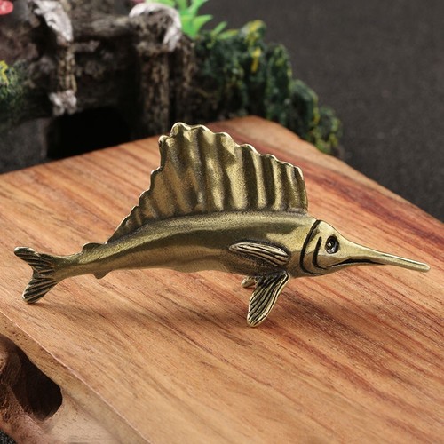 Brass Swordfish Statue Fish Statue Animal Ornament Toys Desktop ...