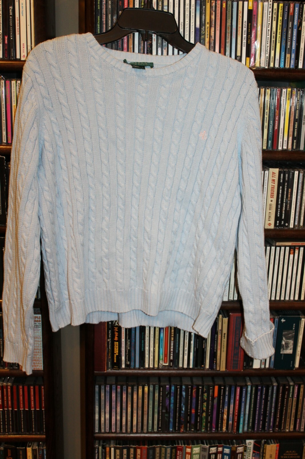 Lauren Ralph Lauren light blue cable knit cotton swea… - Gem