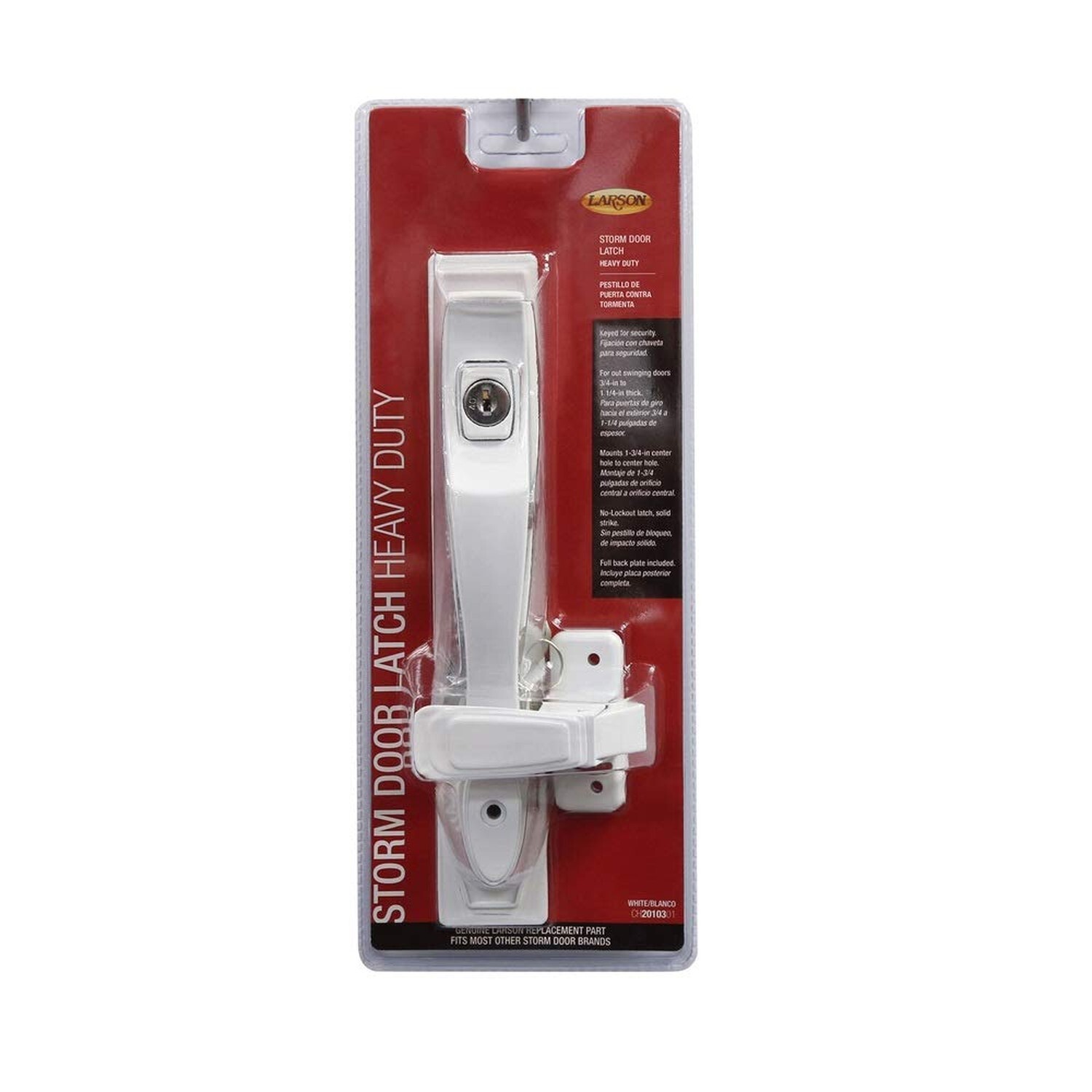 Larson Certified Storm Door Push-Button Heavy-Duty Latch with Key ...