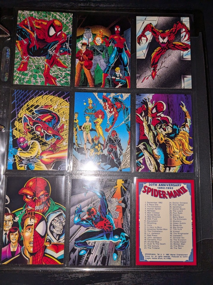 1992 Spider-Man 2 Marvel 30th Anniversary Complete Set 1-90 1962-1992 ...