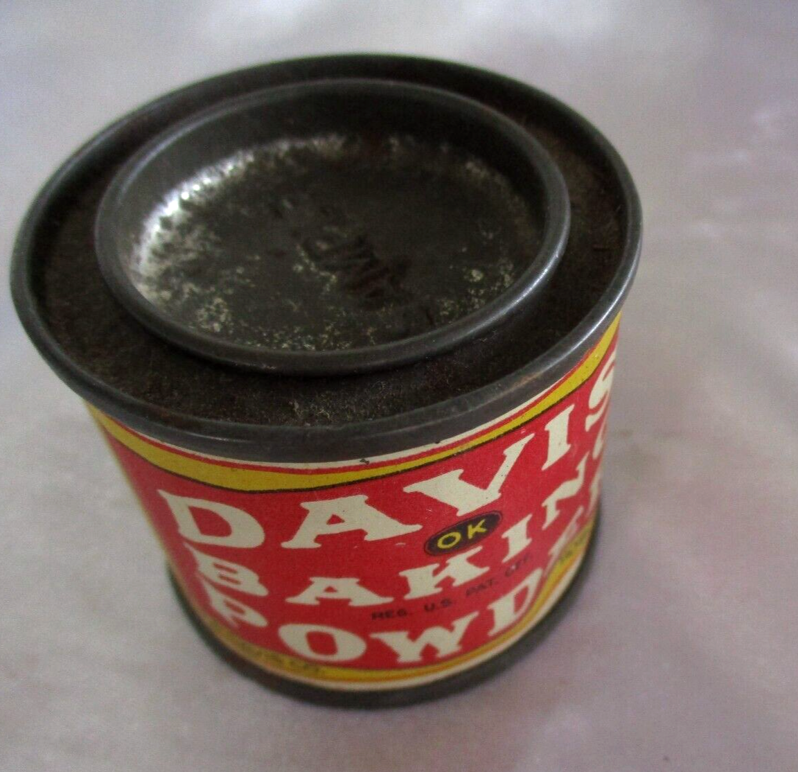 Davis Baking Powder Salesman Sample Tiny Tin Graphic Advertising . | eBay