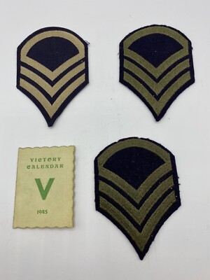 Vtg World War II Military Army Stripes Patches 1945 Victory Calendar ...