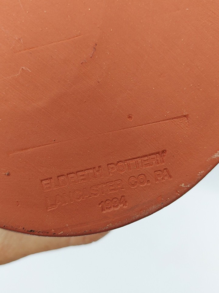 1994 Eldreth Pottery Redware Red Ware 7" David Eldreth Lancaster Tiger ...