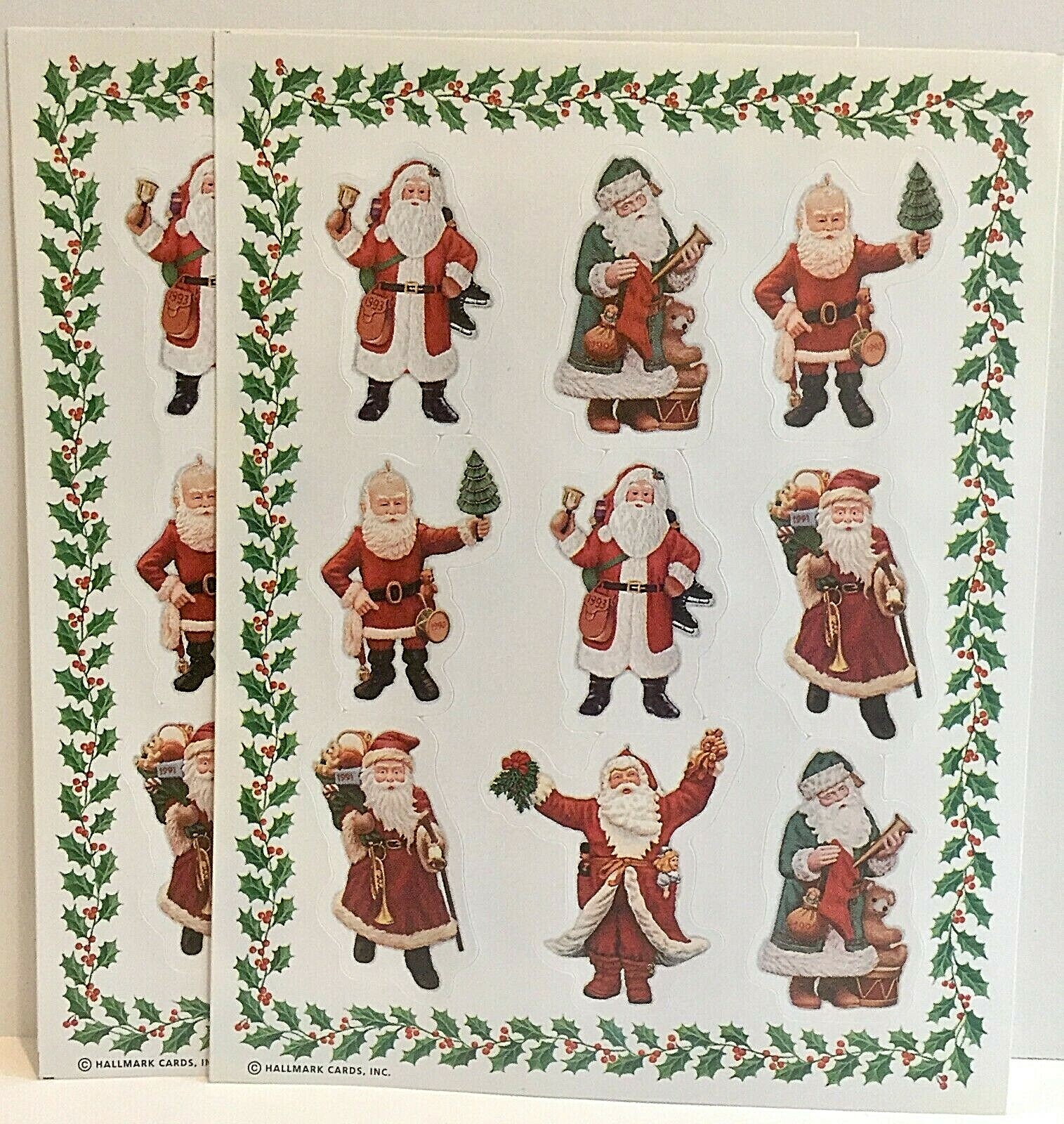 Vintage Christmas Stickers Lot 10 Hallmark Santa Snowmen Amscan Smiley ...