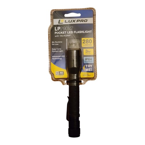 Lux-Pro LP290V2 LED Tackgrip Flashlight Pocket Clip 3 Modes IPX4 | eBay