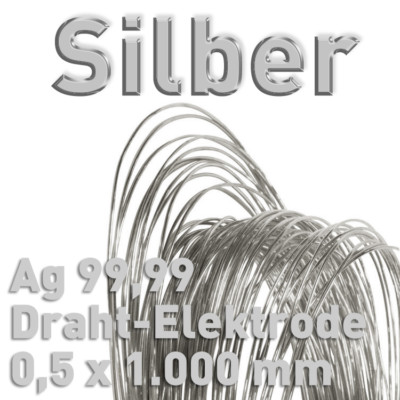 Silver Wire AG 99,99% wire anode ⌀ 0,5 mm x 1000 mm Fine Silver ...