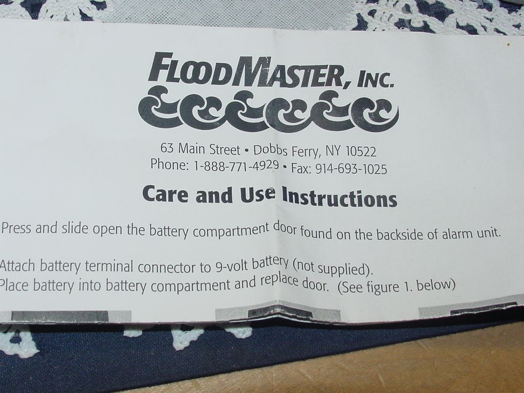 FloodMaster Model FM-095 Battery-Powered Water Leak Alarm, NEW NO BOX ...