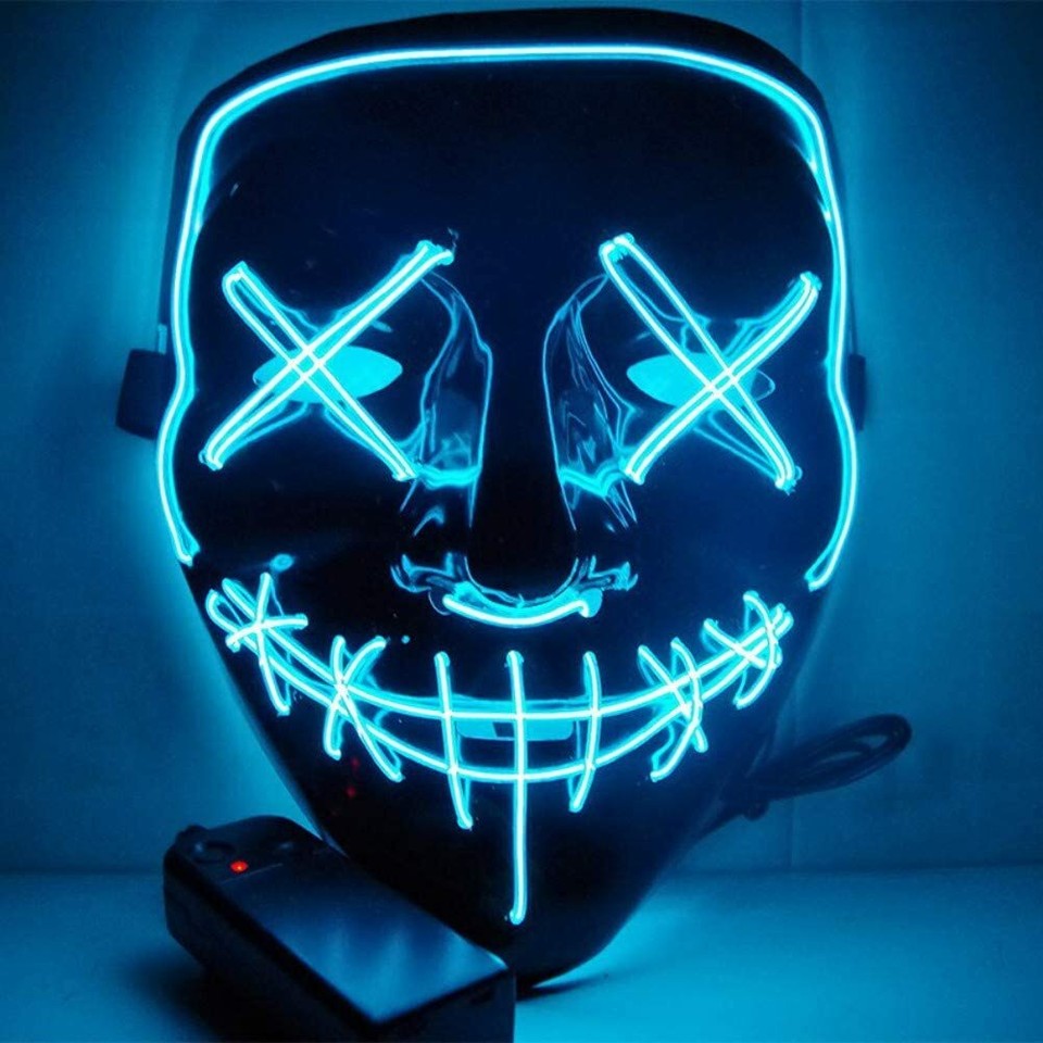 Halloween Clubbing Light Up LED Mask Costume Rave Cosplay Party Purge 3 ...